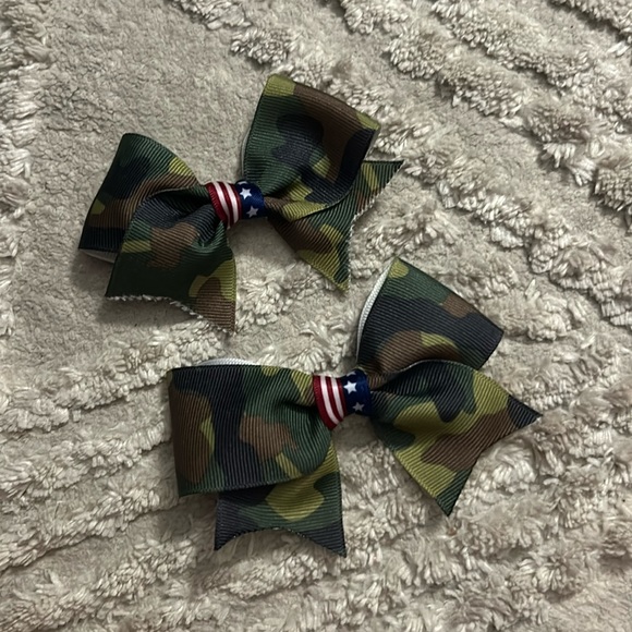 Accessories | Military Inspired Hair Bows On Clips Set Of 2 Camo ...